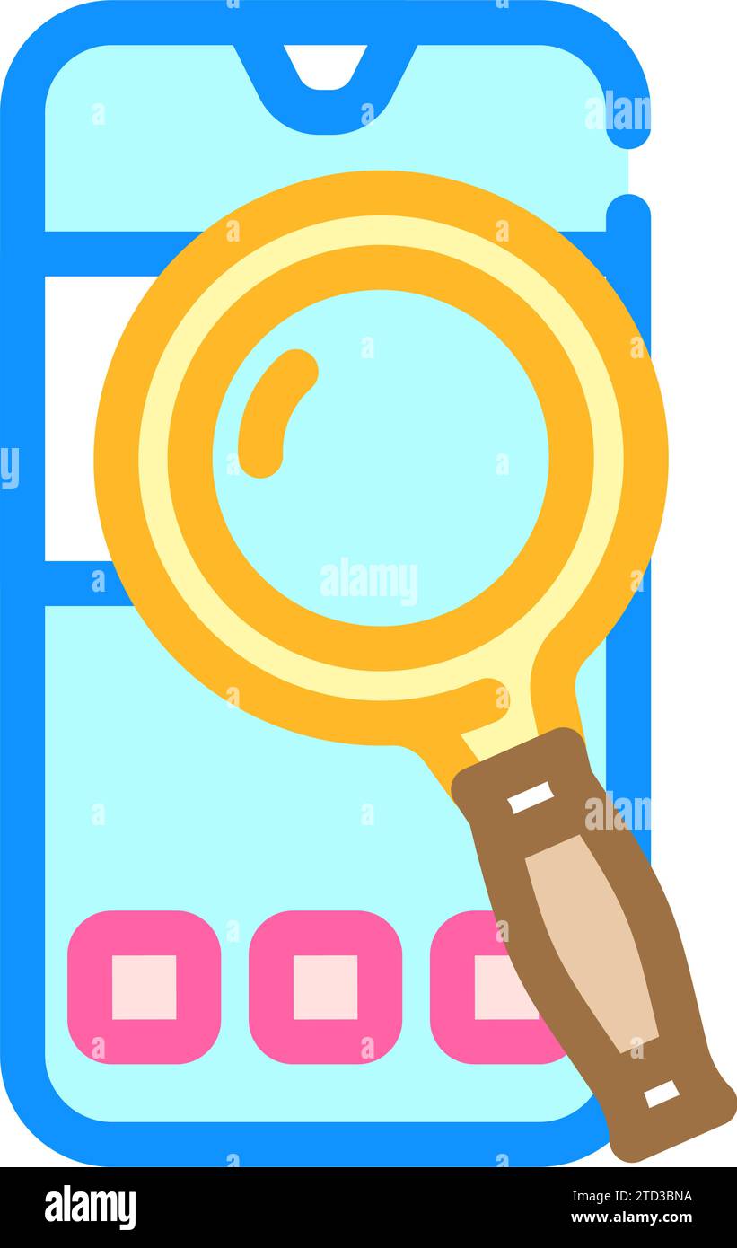smartphone search magnifying glass color icon vector illustration Stock ...