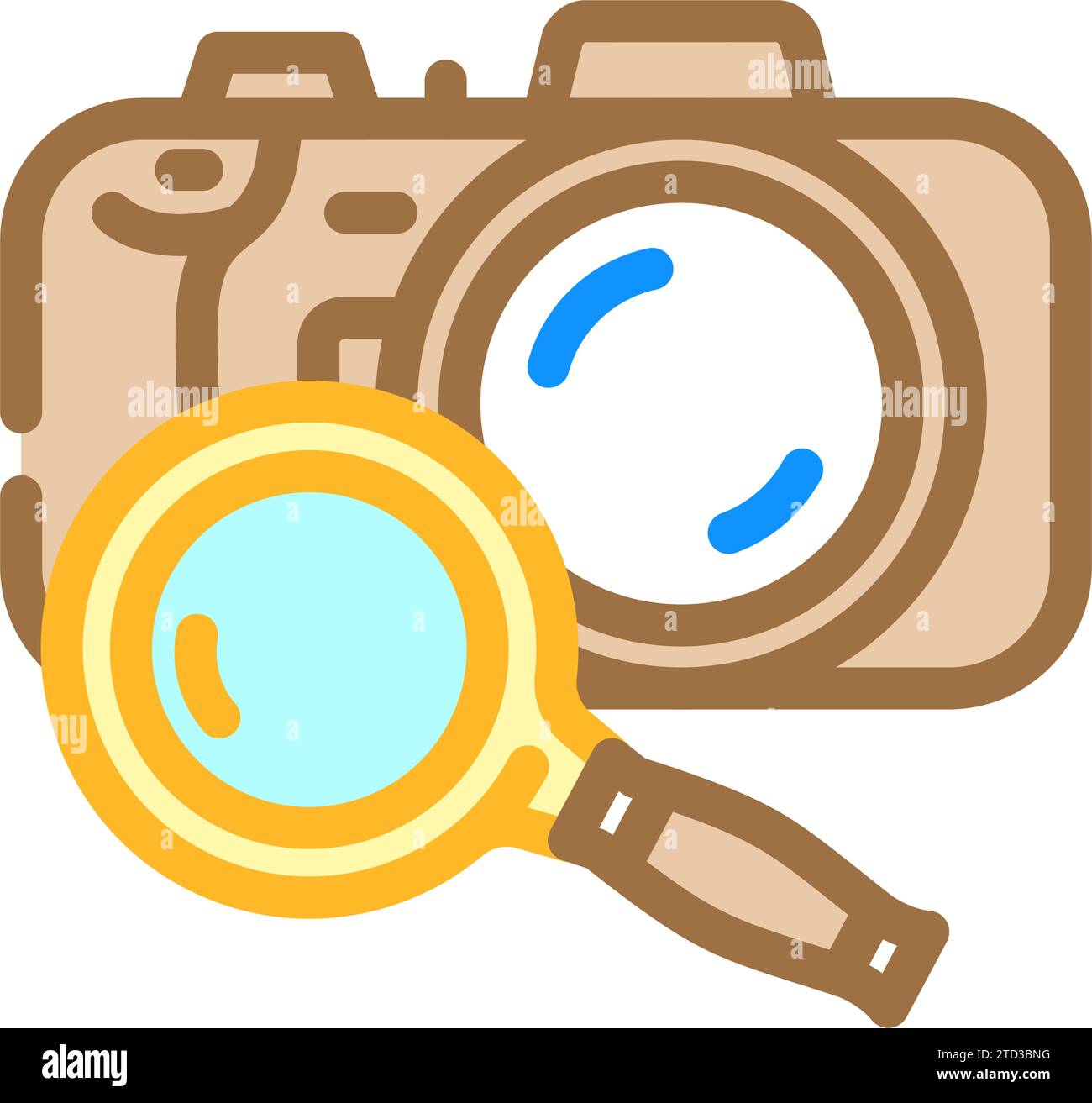 camera search magnifying glass color icon vector illustration Stock ...