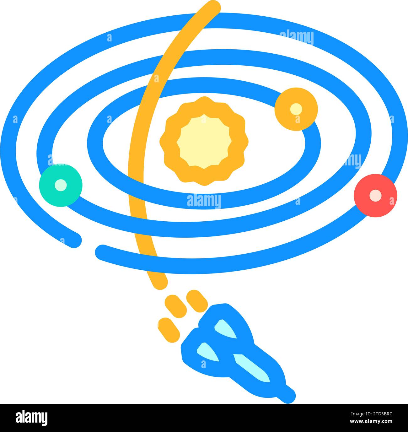 interstellar travel space exploration color icon vector illustration ...
