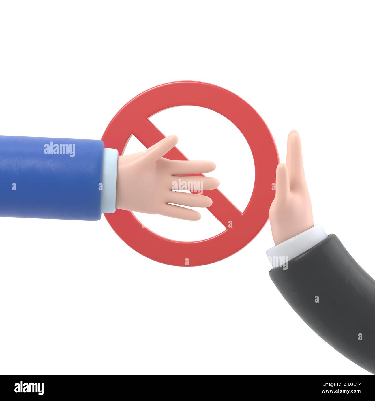 Do not contact. No handshake icon. Red prohibition sign. Precautions ...