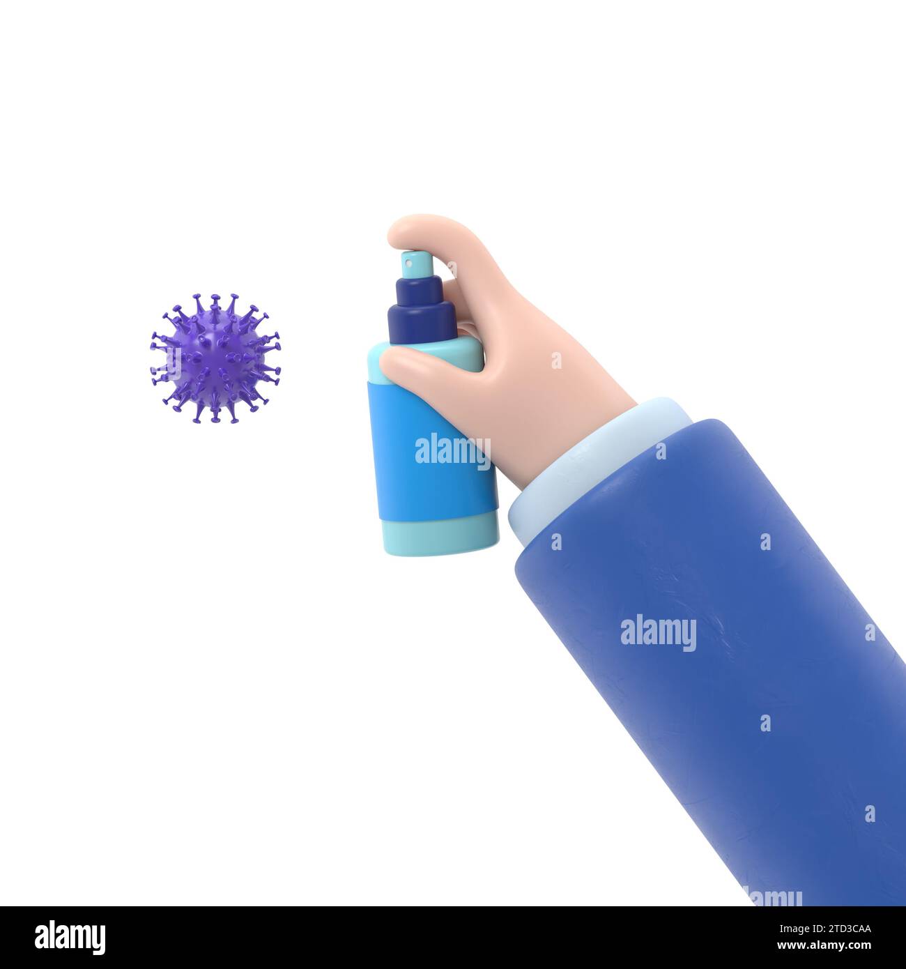 Man in gloves holds bottle of antiseptic spray. Antibacterial flask ...