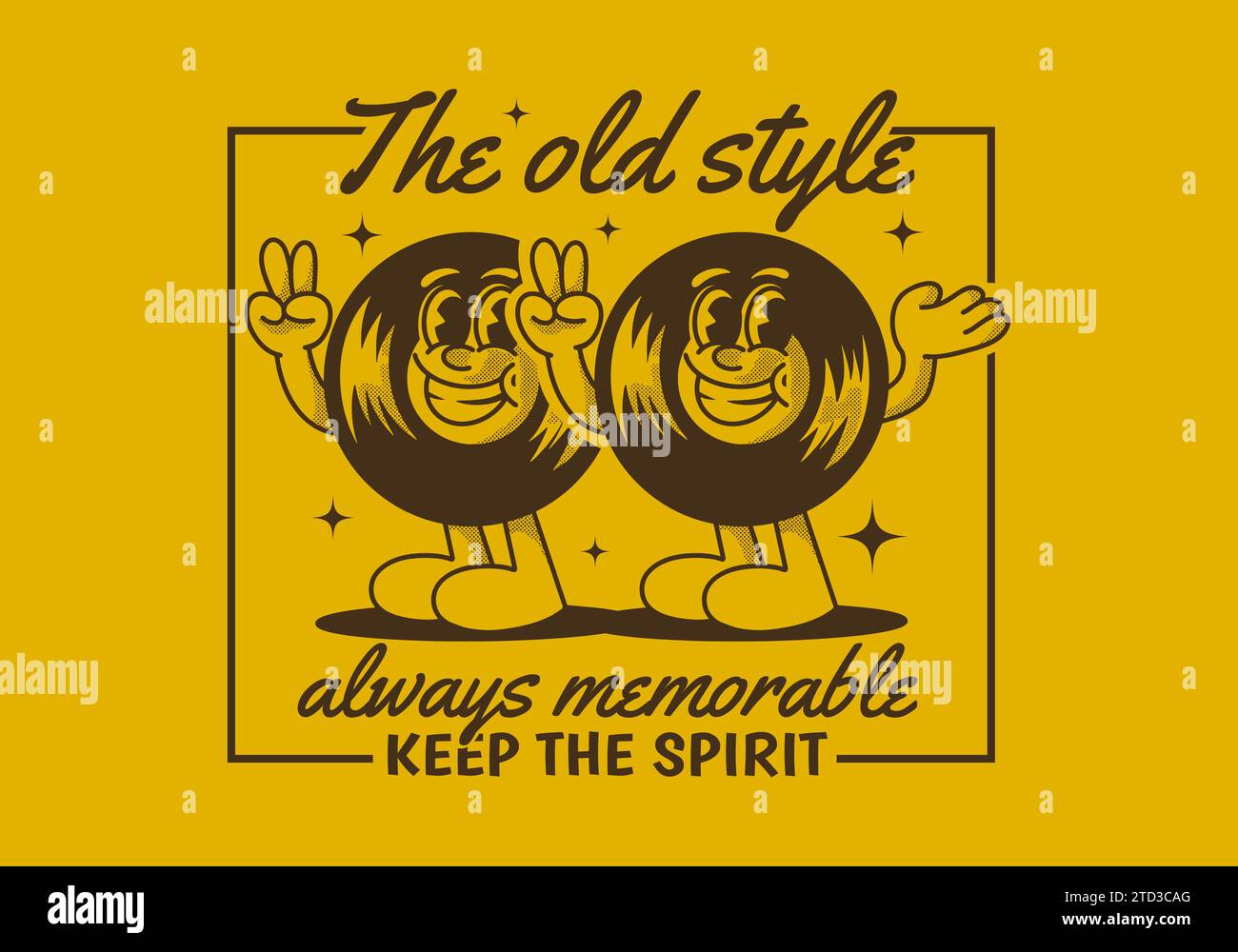 The old style always memorable. Vintage character illustration of vinyl ...
