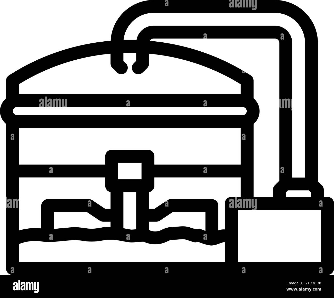 biogas plant biomass energy line icon vector illustration Stock Vector ...