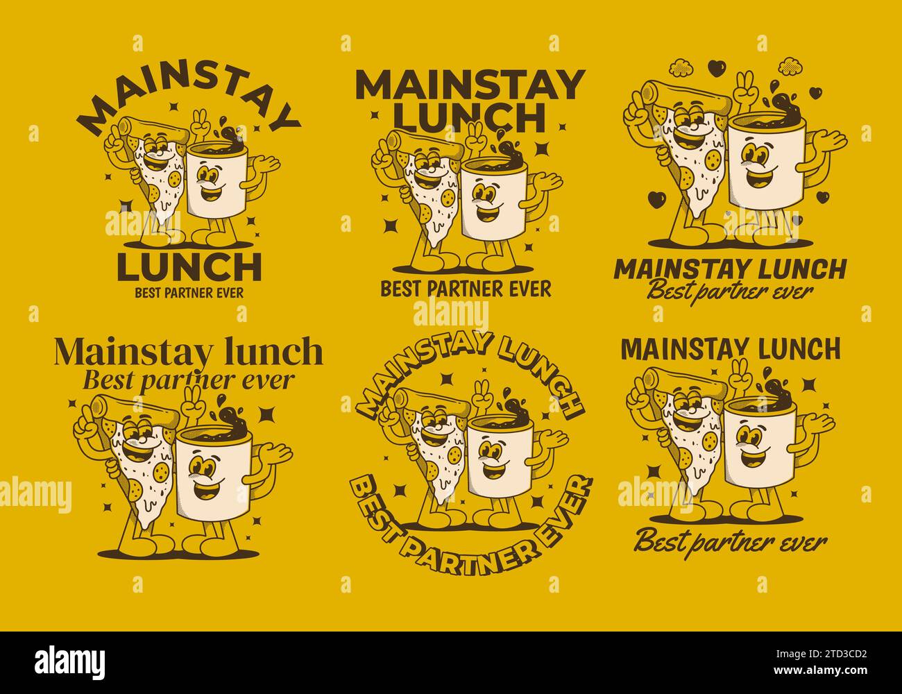 Mainstay lunch, best partner ever. Mascot character illustration of a ...