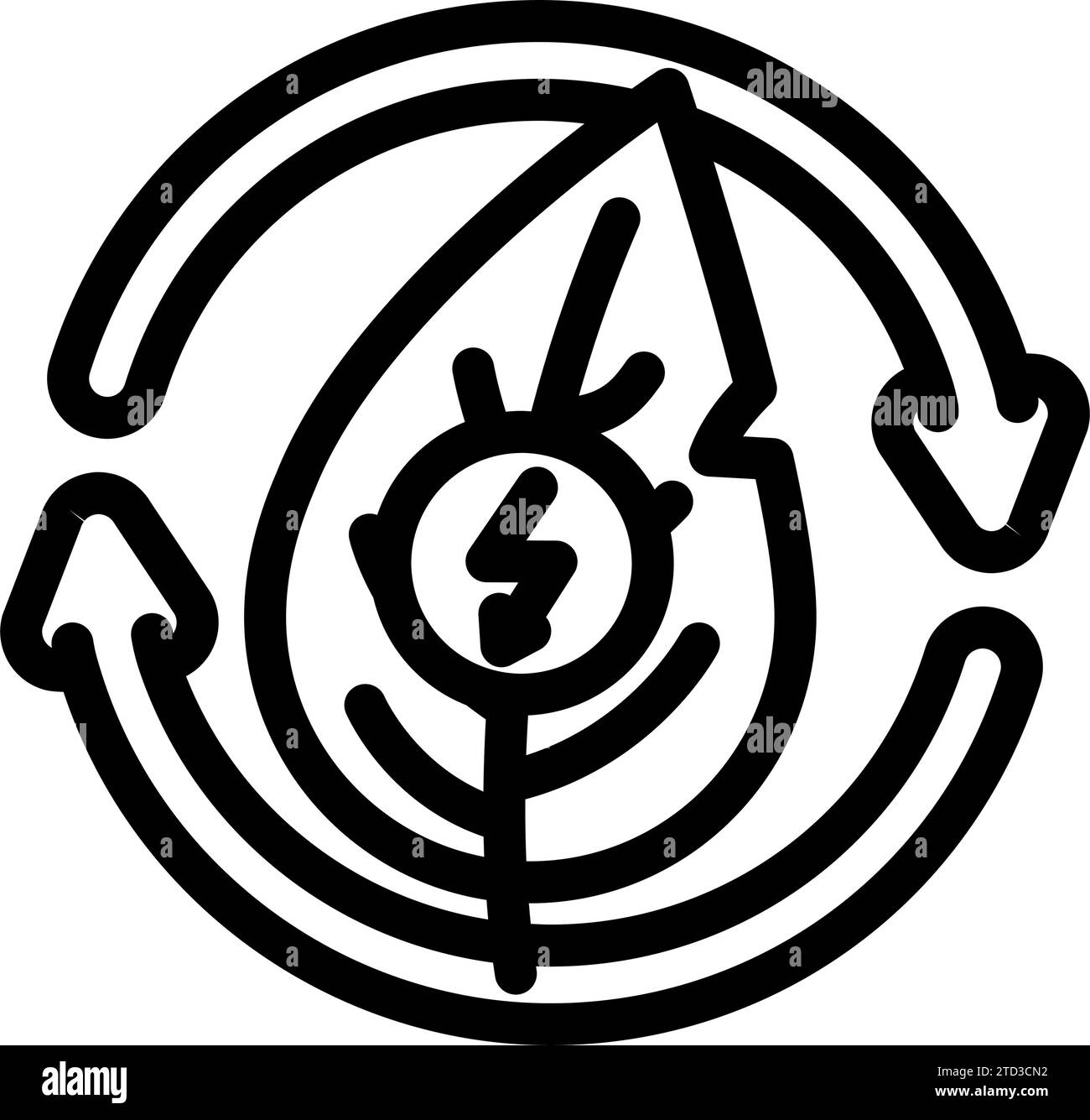 conversion biomass energy line icon vector illustration Stock Vector ...