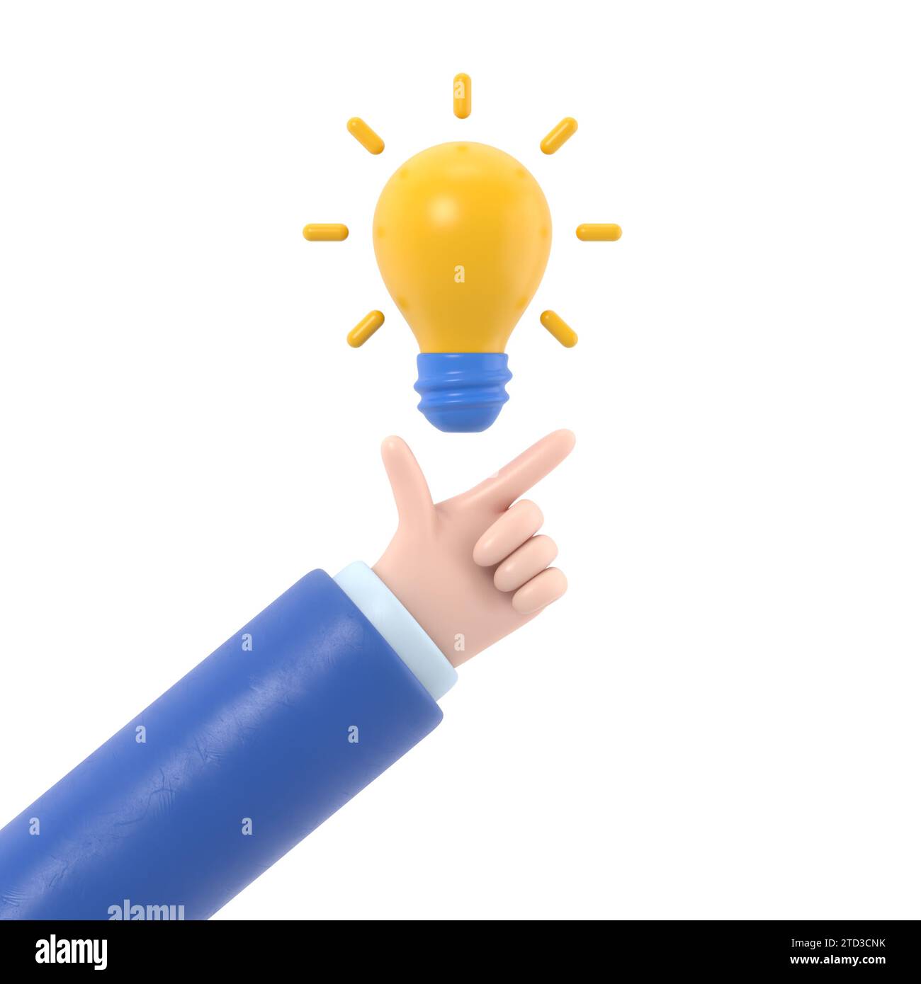 Pointing finger up on bulb as a symbol big idea. Having new creative ...