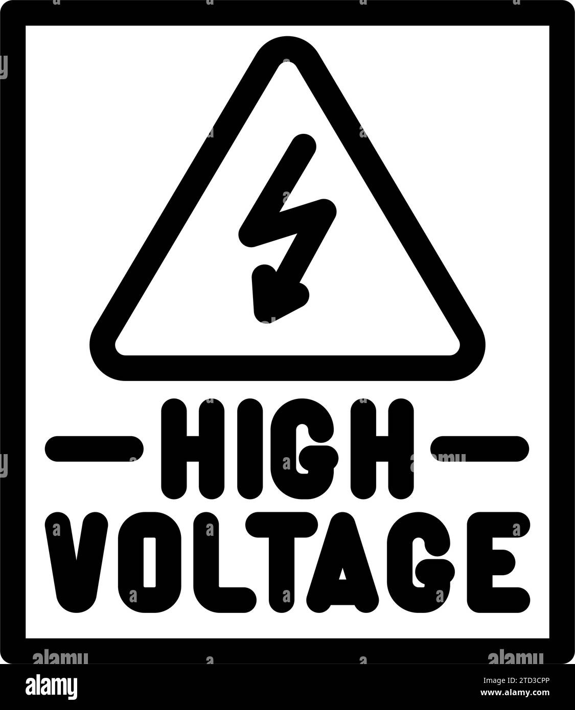 high voltage warning electric line icon vector illustration Stock ...