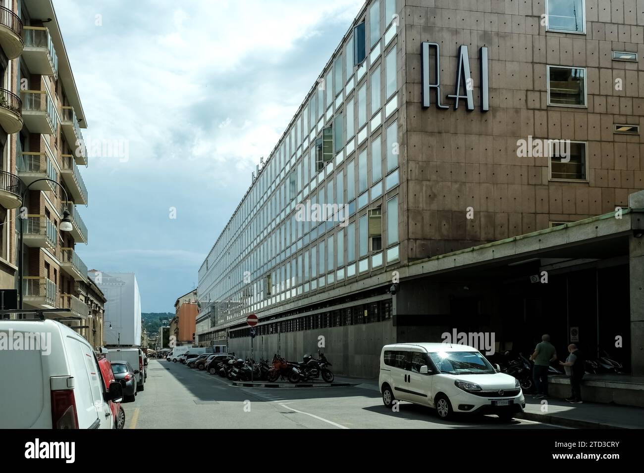 View of the exterior of the Rai production center in the city center of ...
