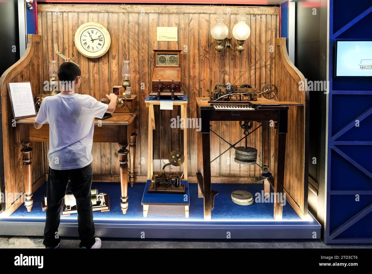 Communication devices (telegraphs) on display at the Museum of Radio ...
