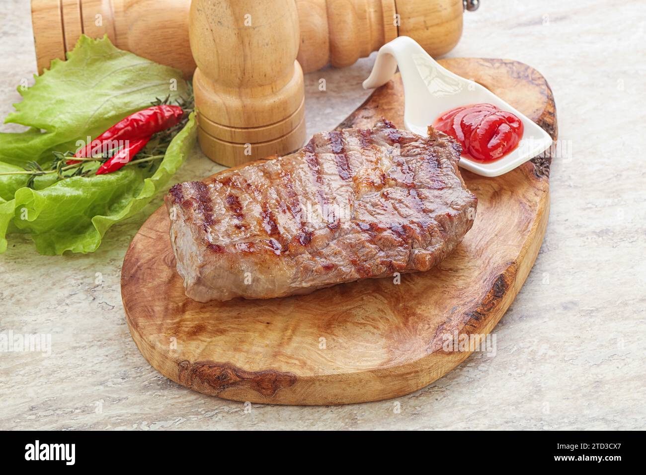 Grilled prime rib-eye steak beef meat Stock Photo - Alamy