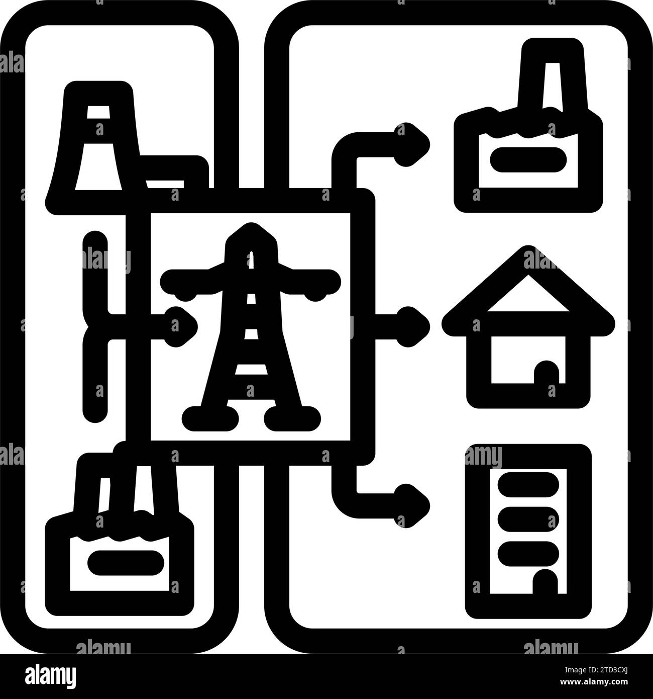 distributed generation electric line icon vector illustration Stock ...
