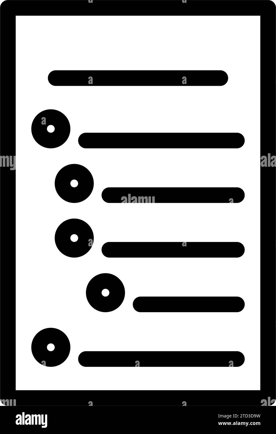 bullet points list line icon vector illustration Stock Vector Image ...
