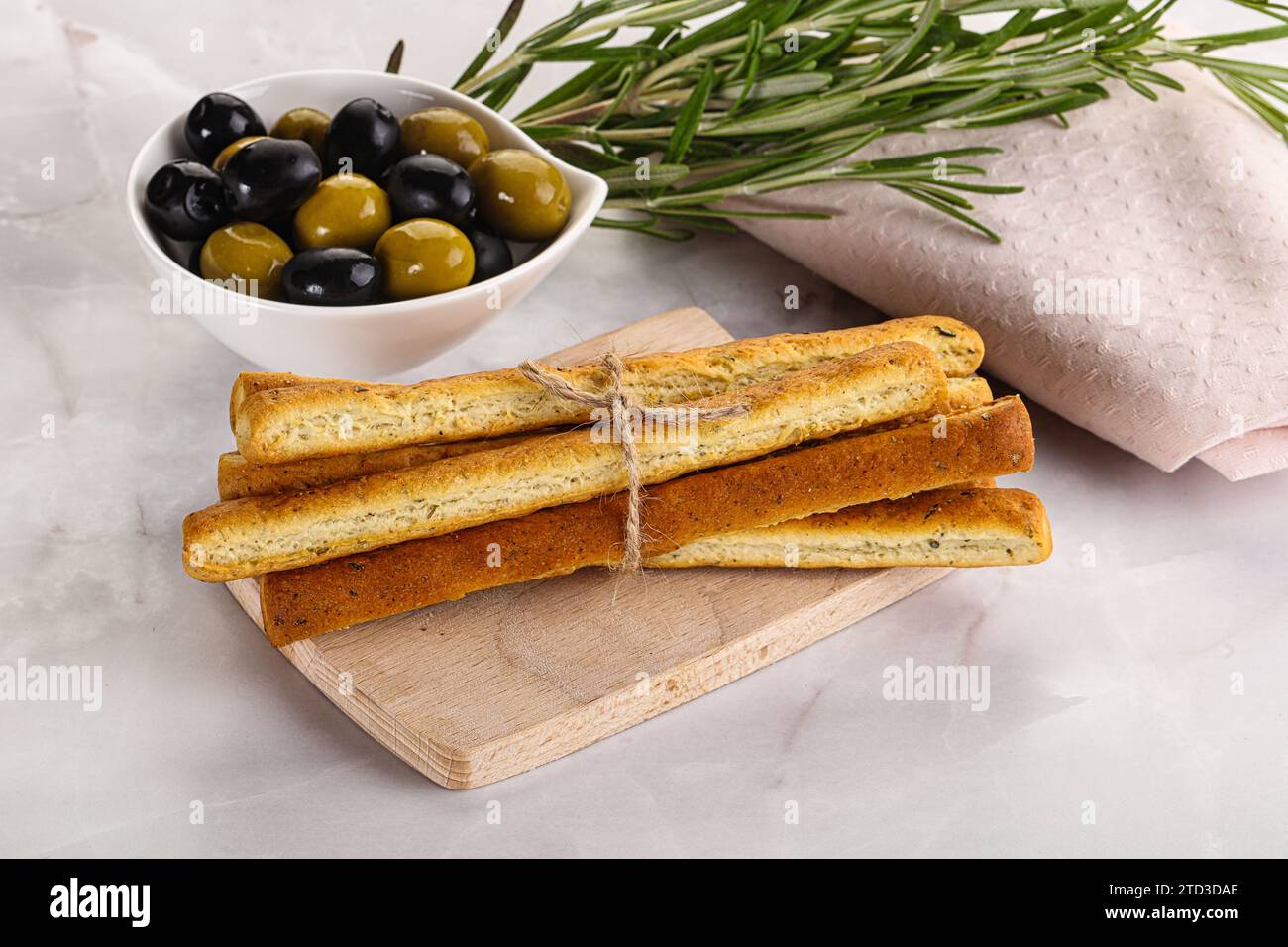 Crispy grissini italian bread heap snack Stock Photo - Alamy