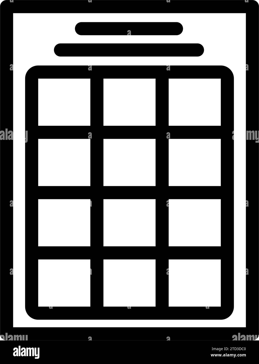 calendar grid list line icon vector illustration Stock Vector Image ...