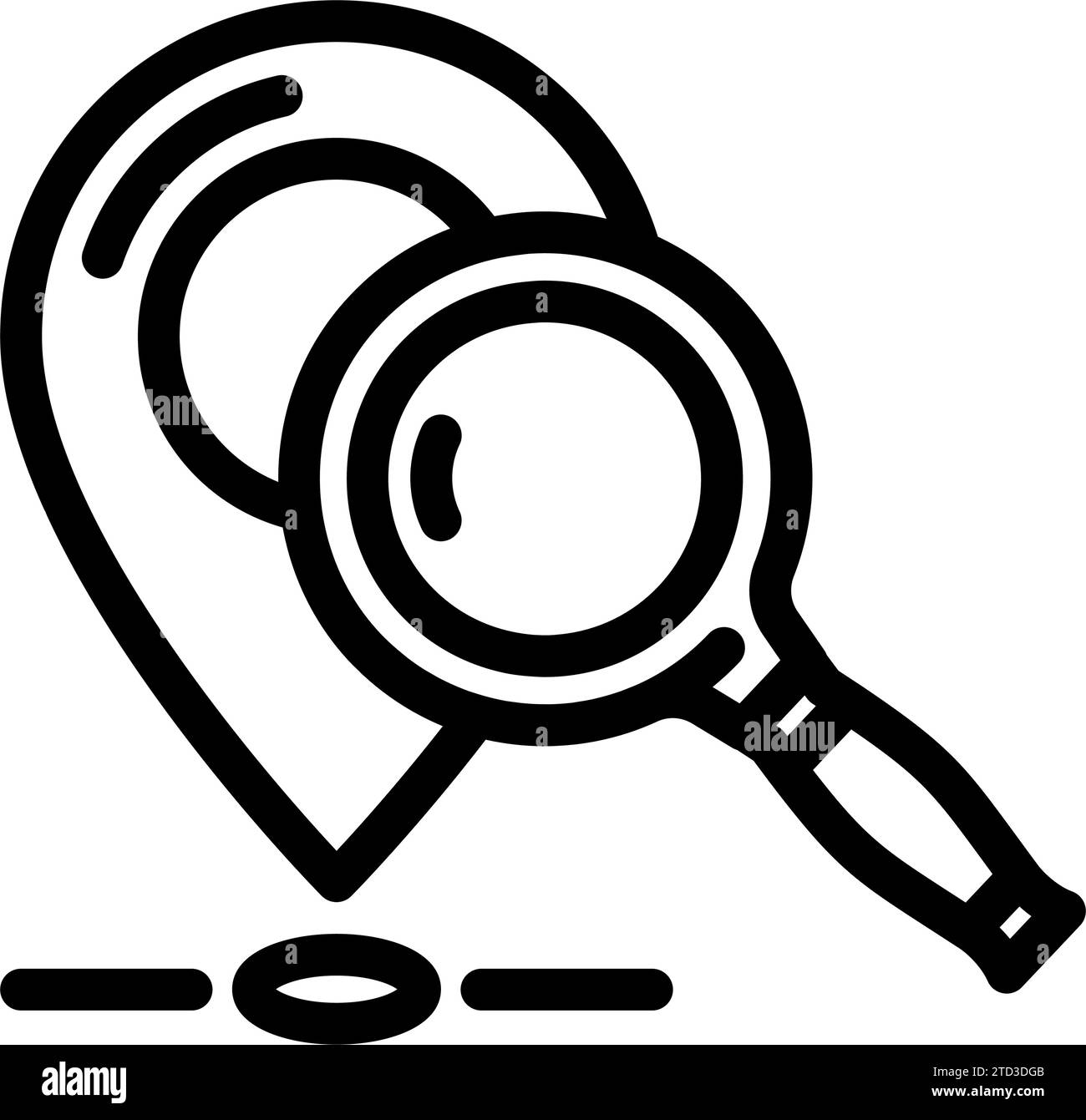geolocation marker magnifying glass line icon vector illustration Stock ...