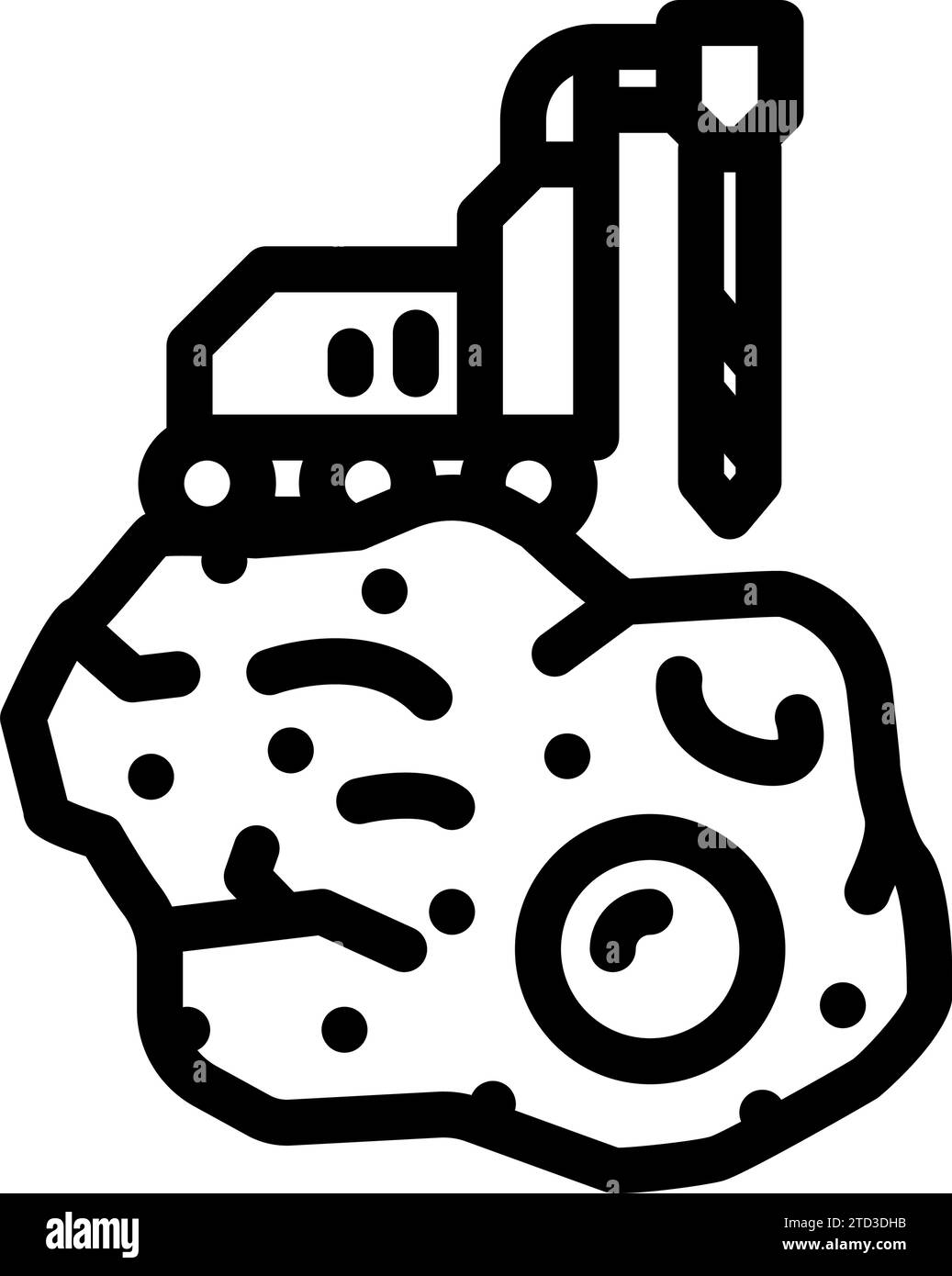 asteroid mining space exploration line icon vector illustration Stock ...