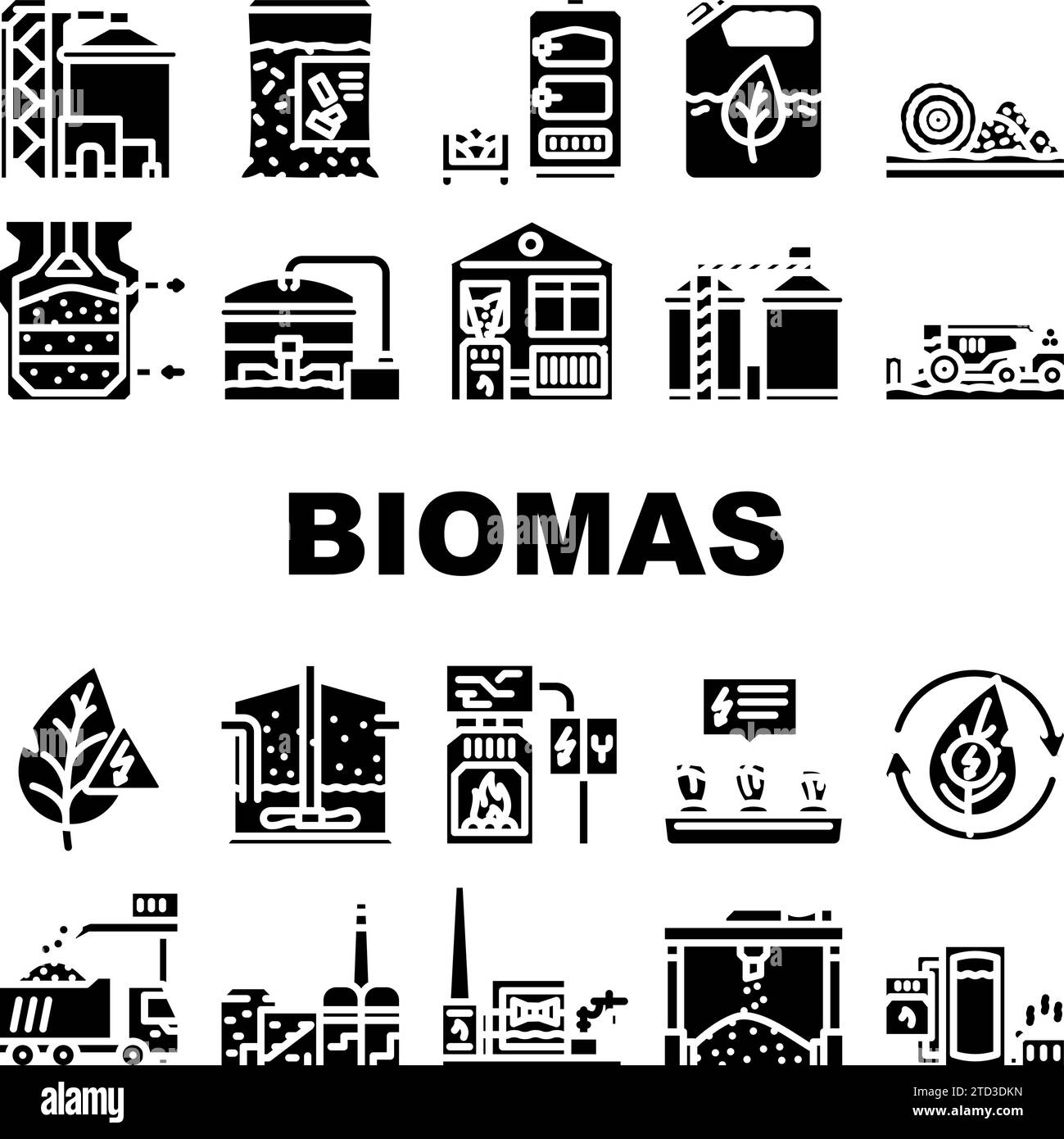 biomass energy plant green icons set vector Stock Vector Image & Art - Alamy