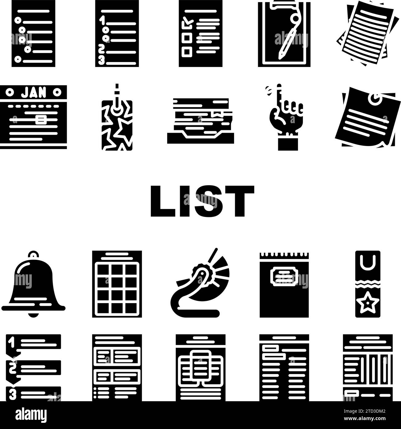 Check mark glyph icons hi-res stock photography and images - Alamy