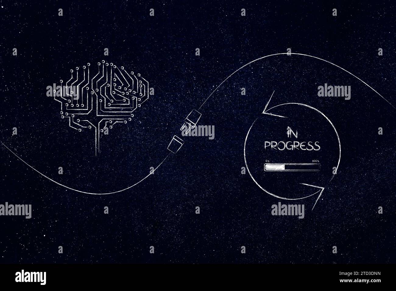 artificial intelligence and deep learning, microchip brain with In ...
