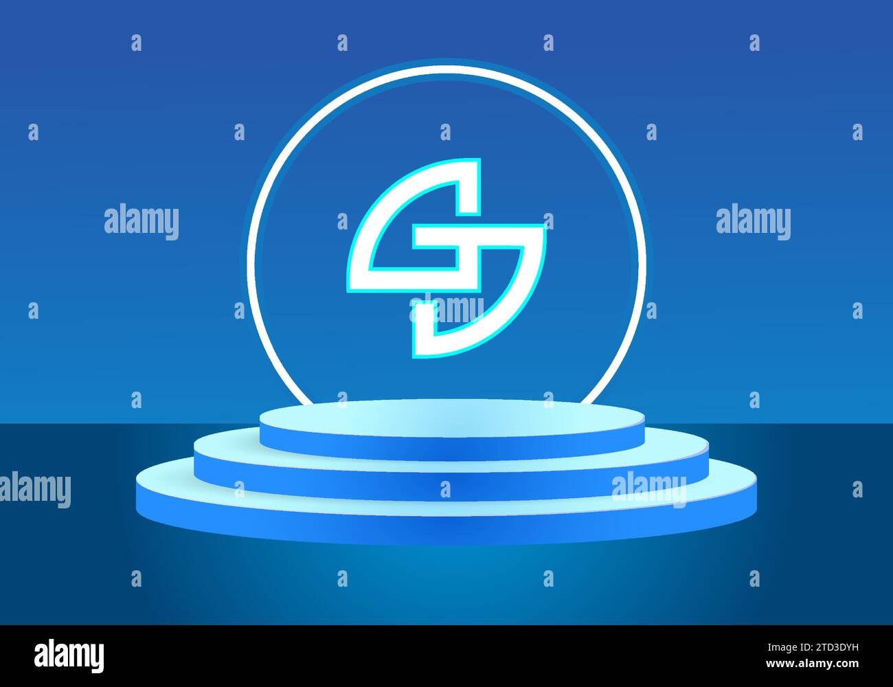Letter GD blue logo sign. Vector logo design for business Stock Vector ...