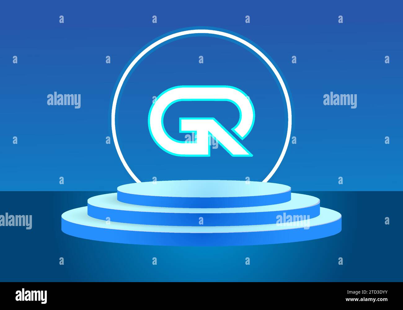 Letter GR blue logo sign. Vector logo design for business Stock Vector ...