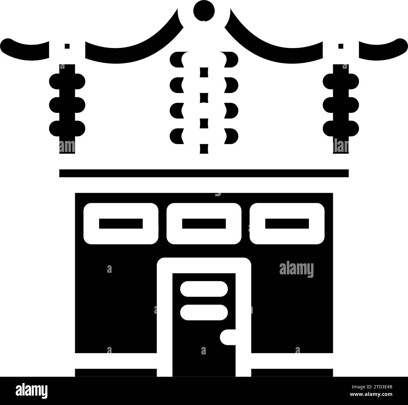 substation electric glyph icon vector illustration Stock Vector Image ...