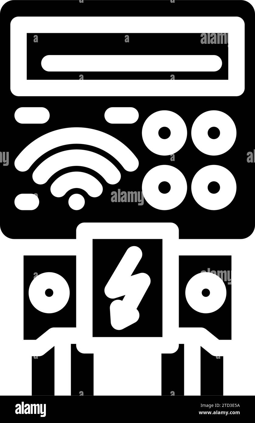 smart meters electric glyph icon vector illustration Stock Vector Image ...