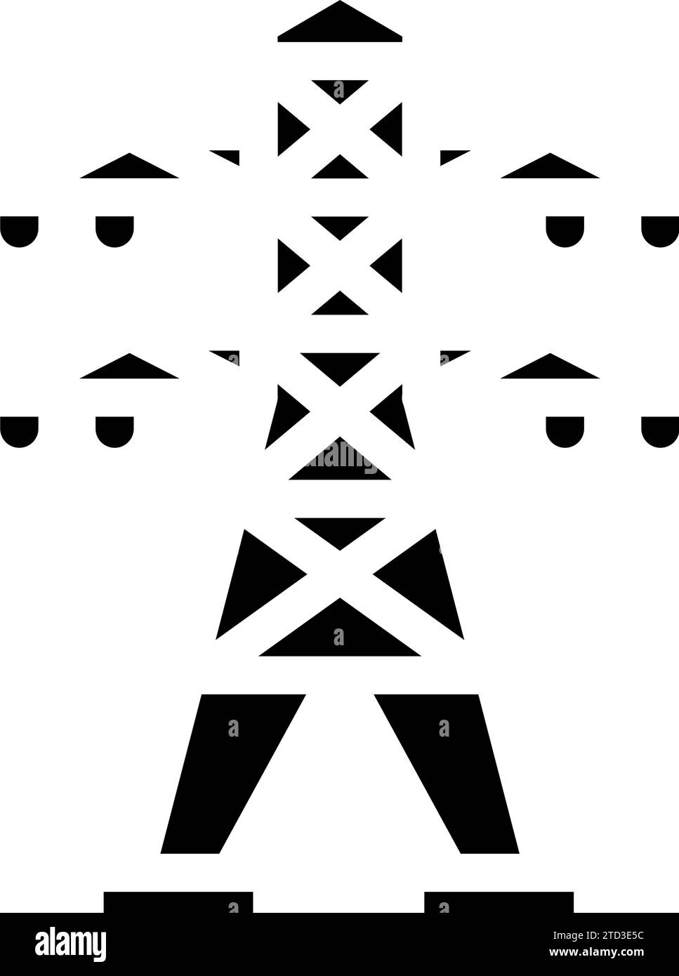 power lines electric glyph icon vector illustration Stock Vector Image ...