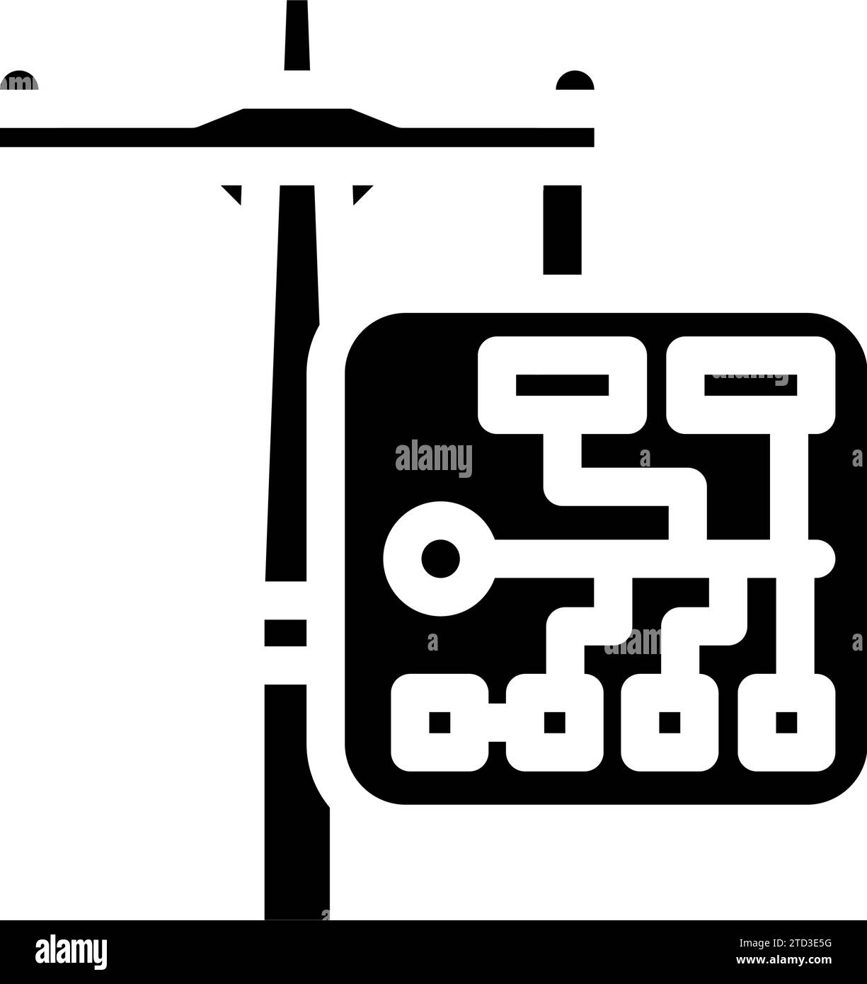 Microgrids Electric Glyph Icon Vector Illustration Stock Vector Image
