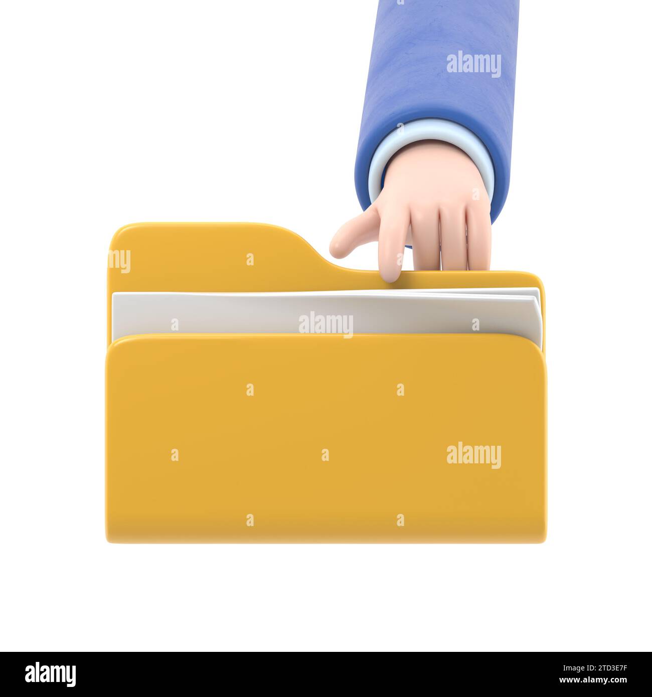 Cartoon Gesture Icon Mockup.Looking for information in a folder with ...