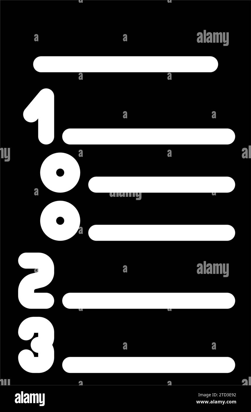 Numbered list icon illustration symbol hi-res stock photography and ...