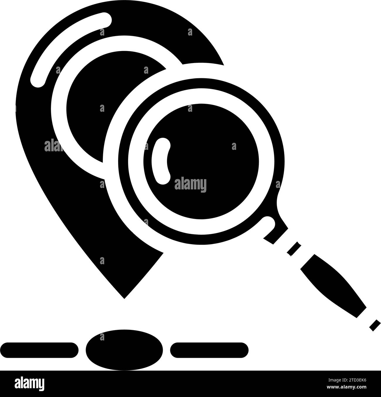 geolocation marker magnifying glass glyph icon vector illustration ...