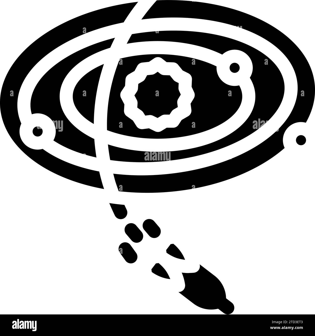 interstellar travel space exploration glyph icon vector illustration ...