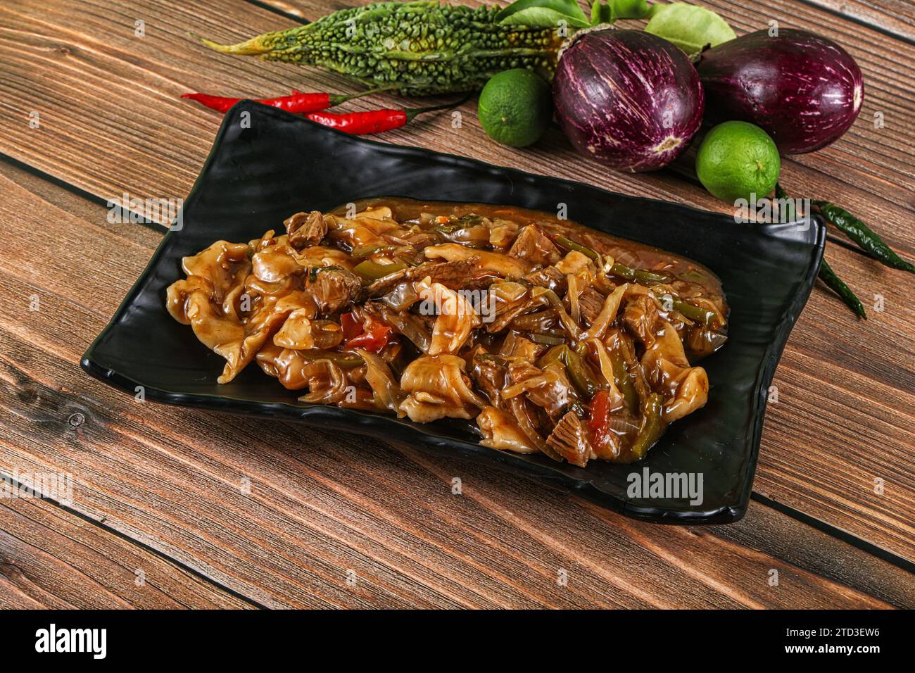 Tibetian cuisine - thenthuk noodles with beef and spices Stock Photo ...