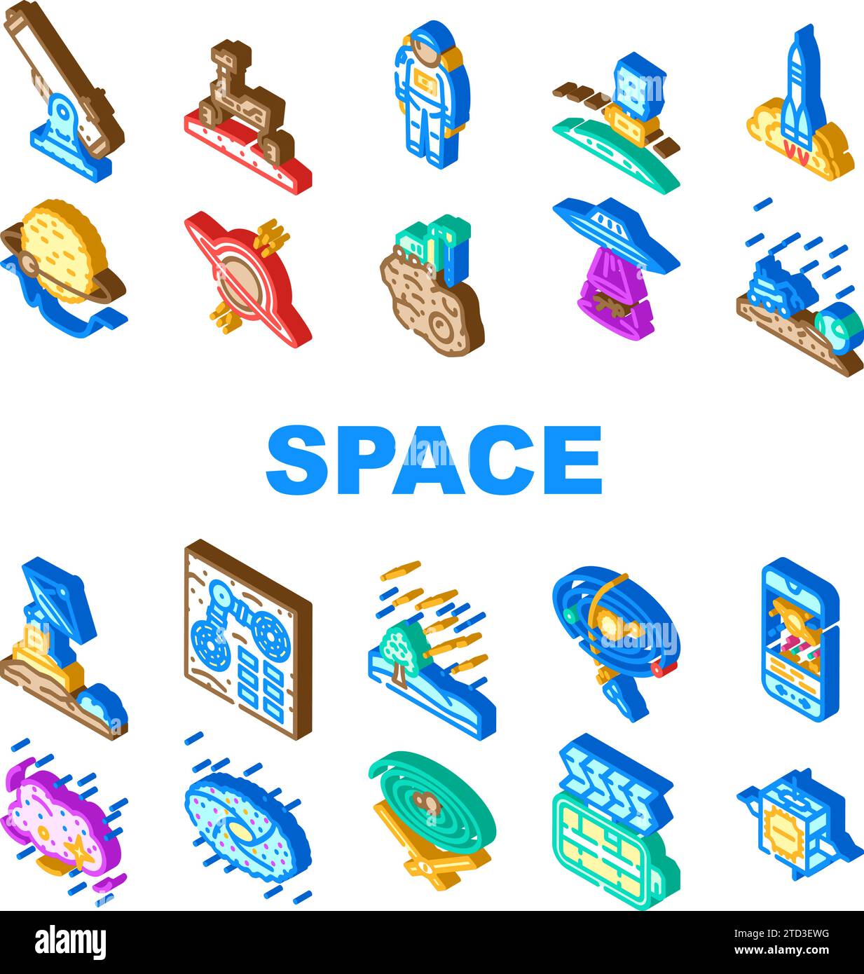 space exploration planet icons set vector Stock Vector Image & Art - Alamy