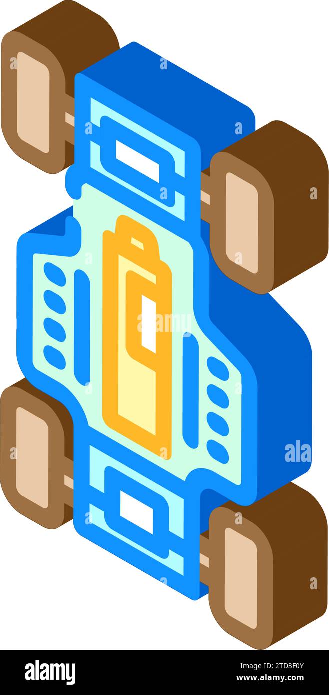 electric vehicle battery isometric icon vector illustration Stock ...