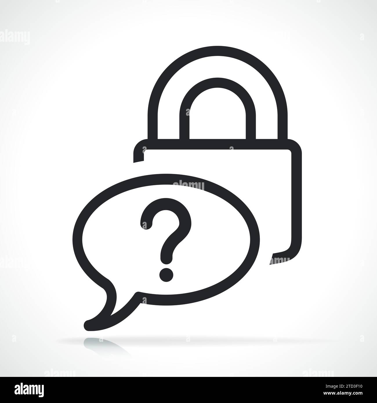 Illustration of forgot password black icon isolated Stock Vector Image ...