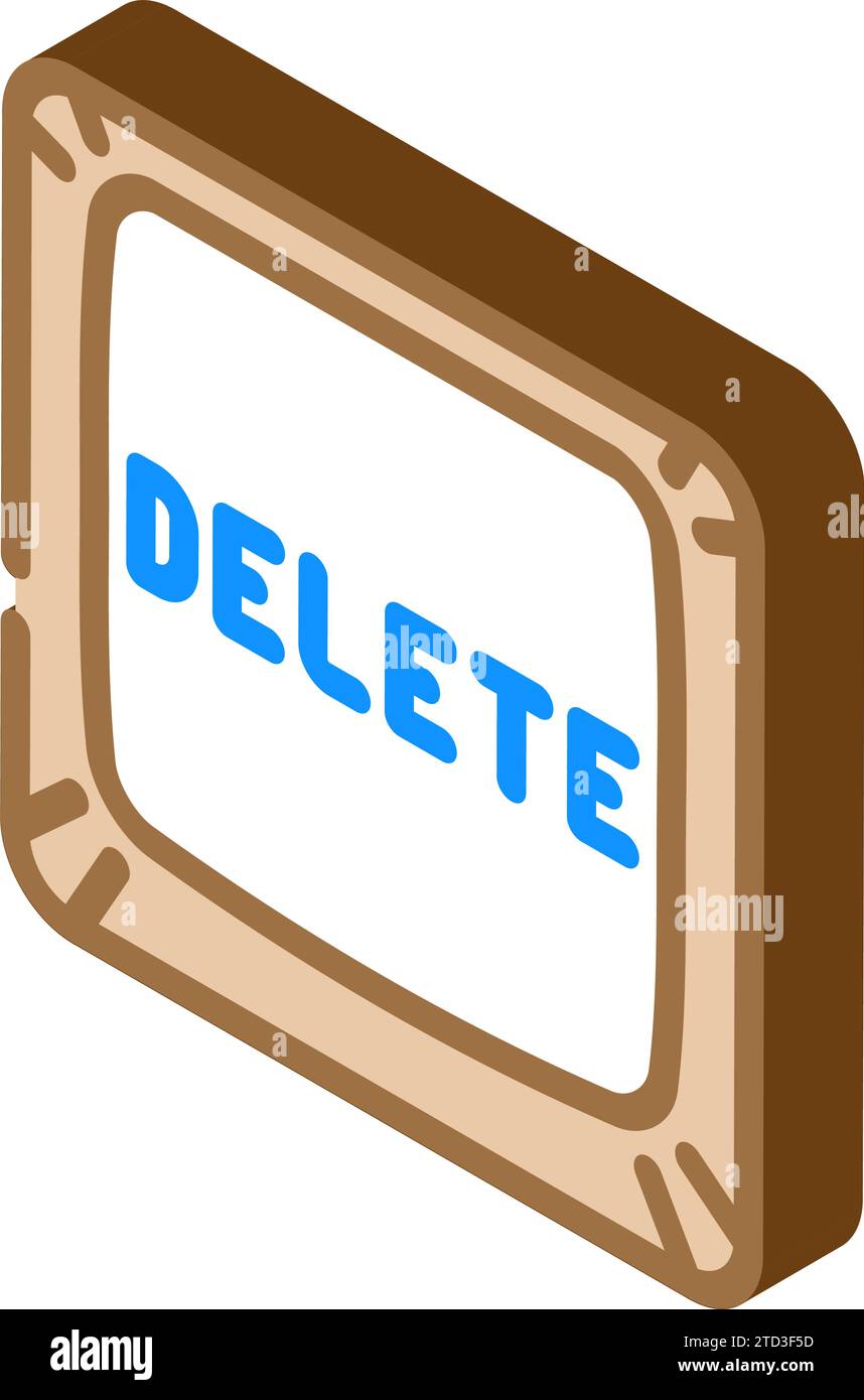 delete close isometric icon vector illustration Stock Vector Image ...