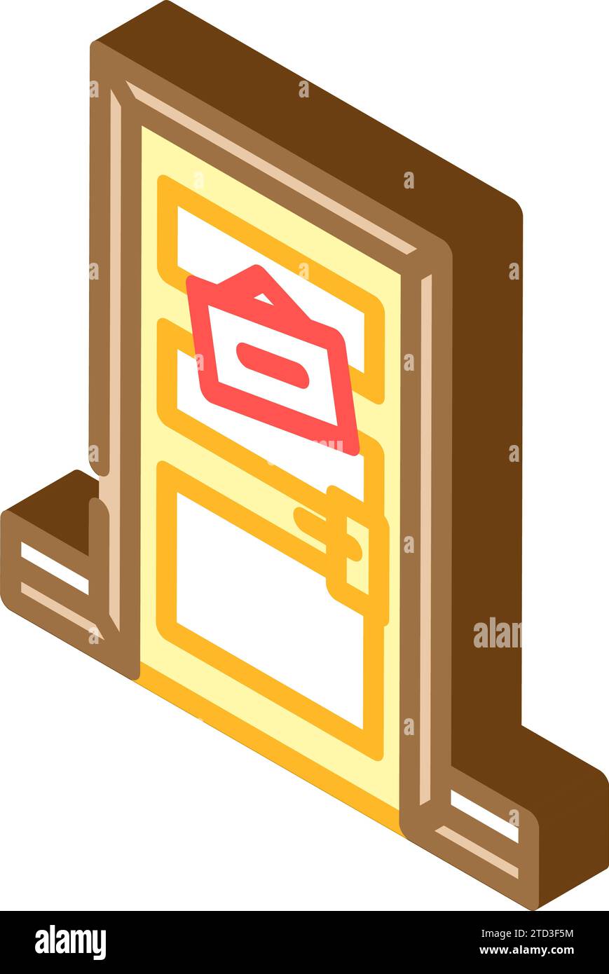 close door isometric icon vector illustration Stock Vector Image & Art ...