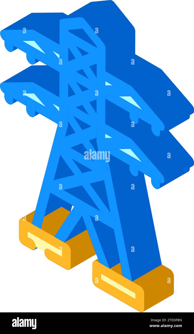 power lines electric isometric icon vector illustration Stock Vector ...
