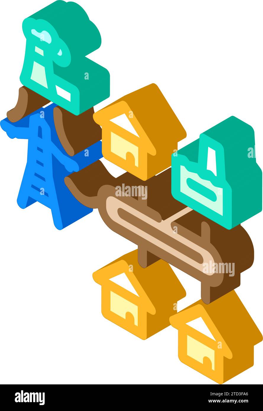 grid planning electric isometric icon vector illustration Stock Vector ...