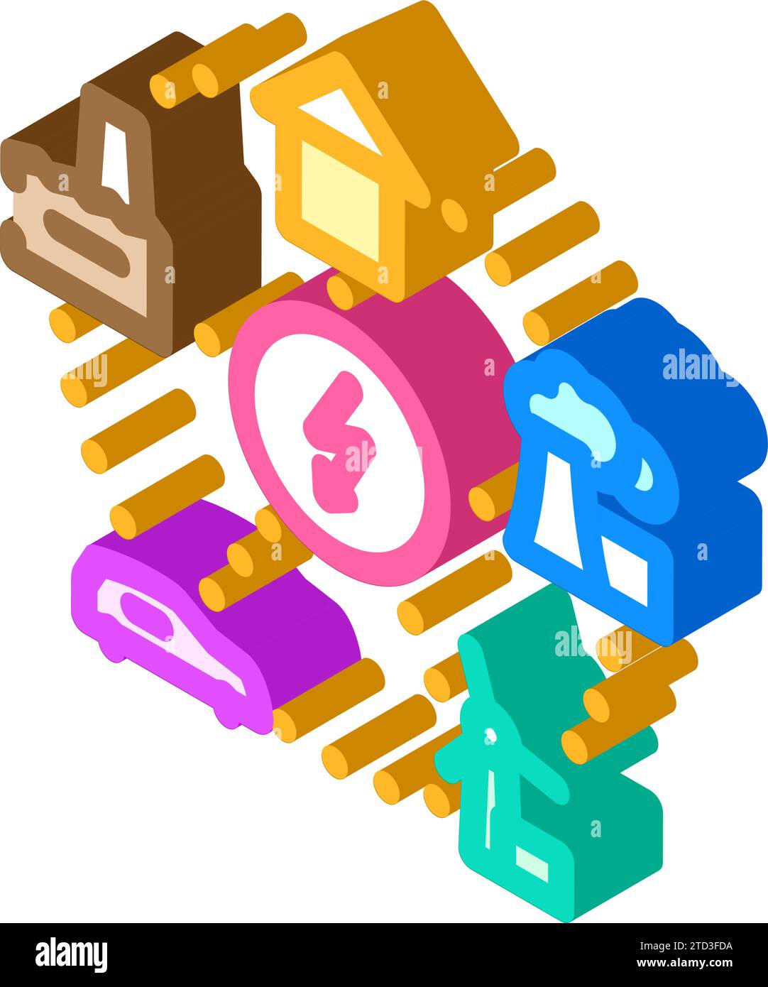 smart grid energy isometric icon vector illustration Stock Vector Image ...