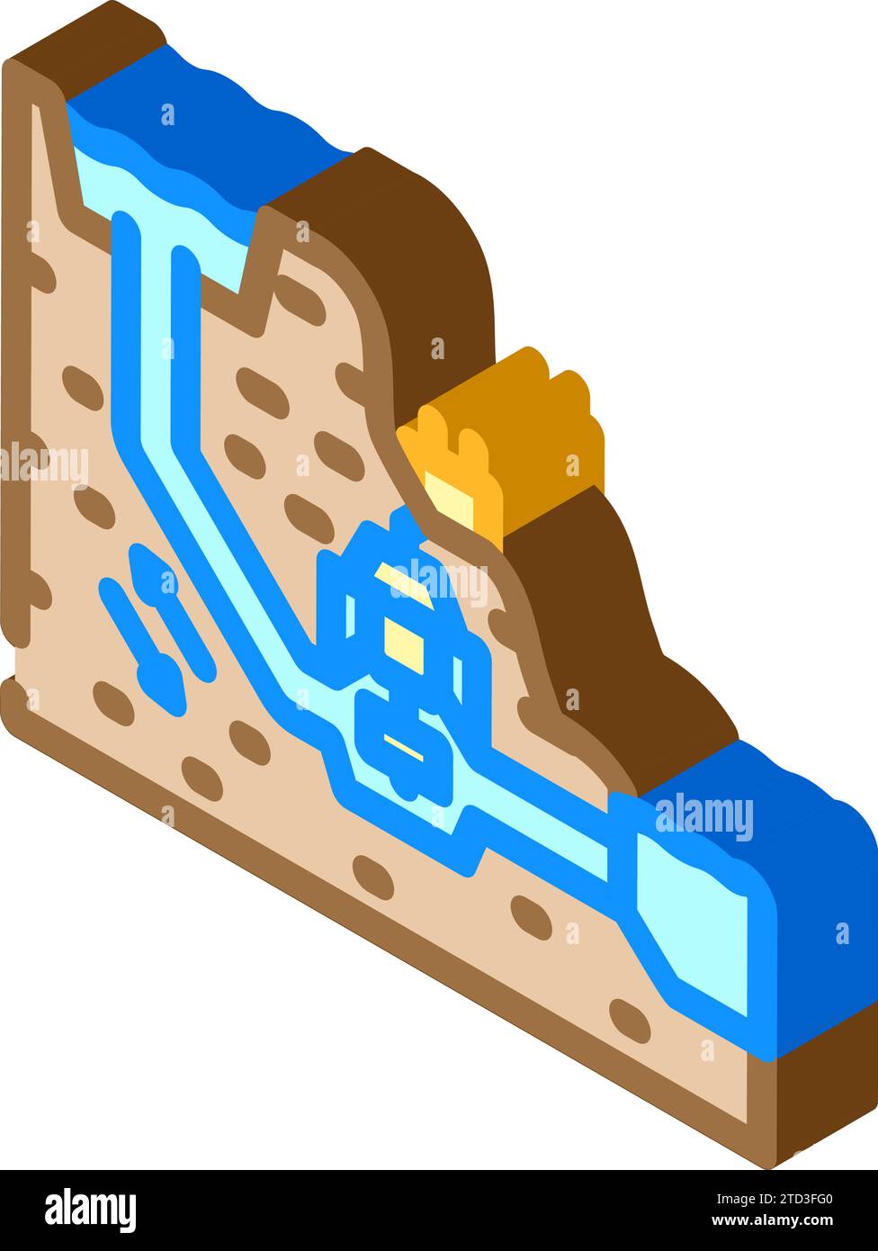 pumped hydro energy isometric icon vector illustration Stock Vector ...