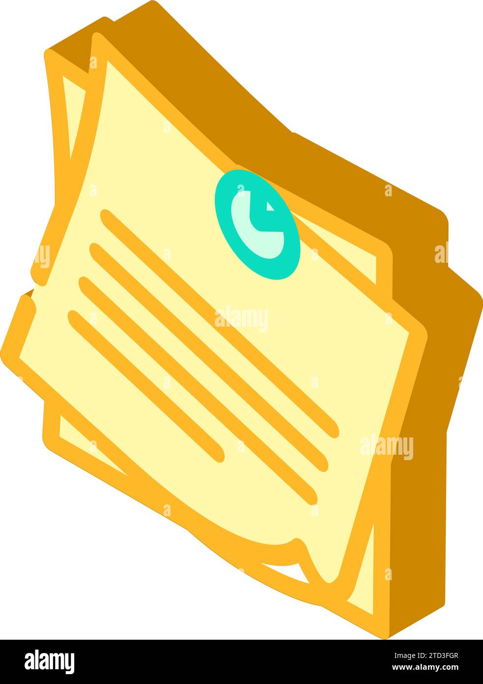 sticky note pin list isometric icon vector illustration Stock Vector ...