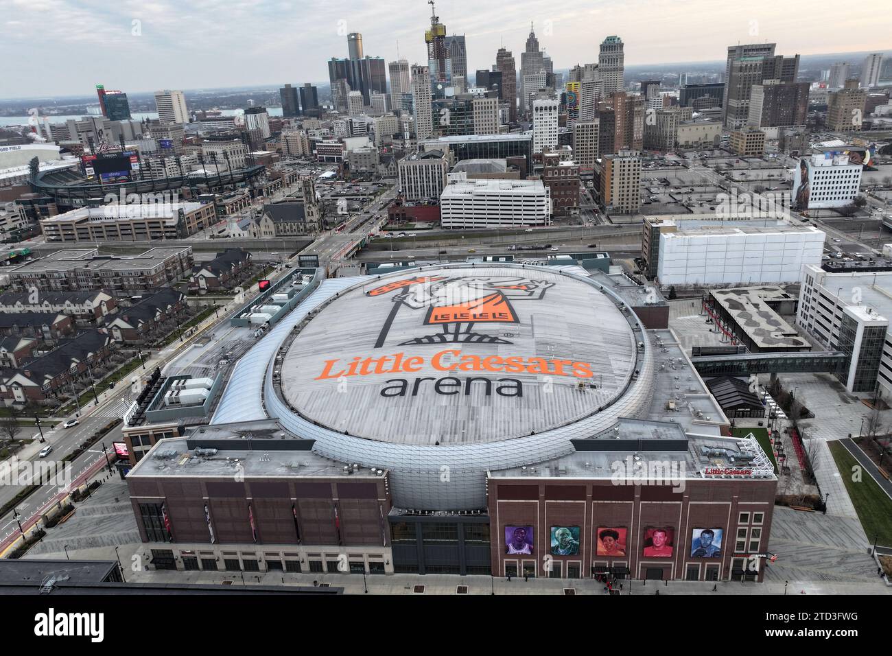Little caesar's arena aerial hi-res stock photography and images - Alamy