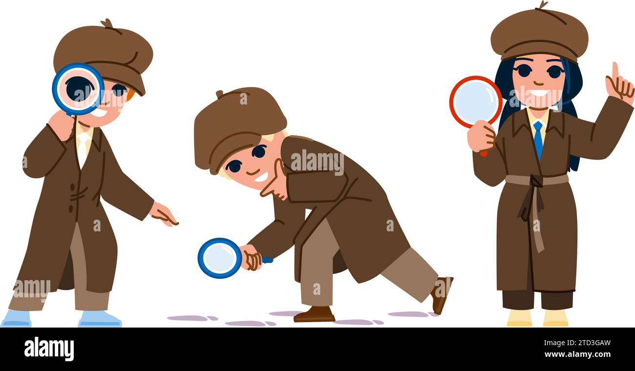 little kid detective vector Stock Vector Image & Art - Alamy
