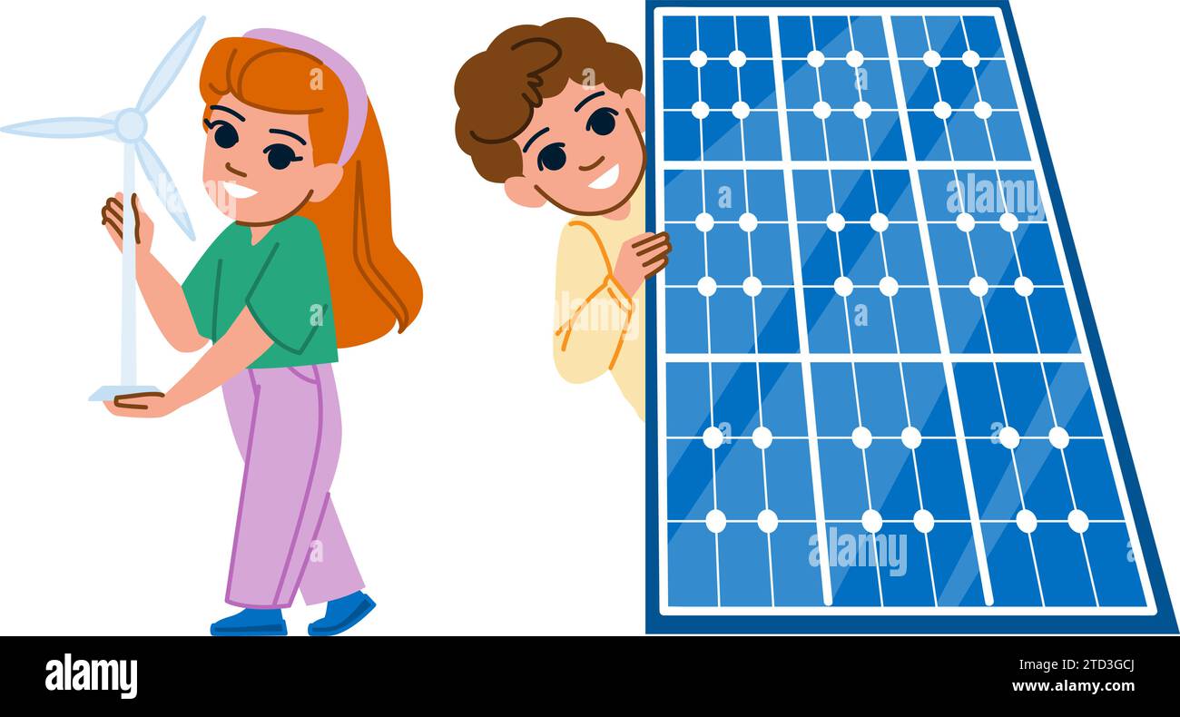 kid kids renewable energy vector Stock Vector Image & Art - Alamy