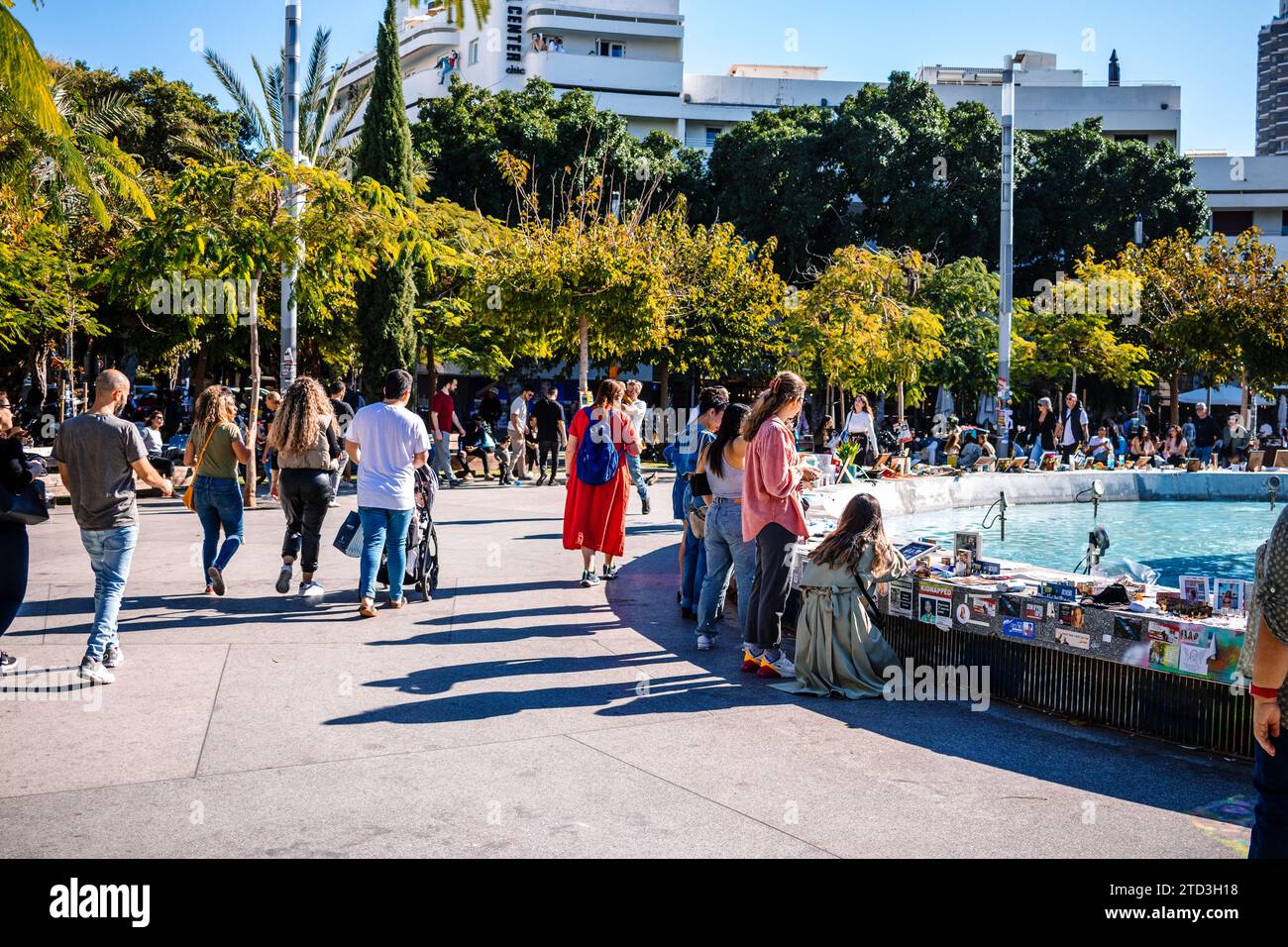 Tel Aviv, Israel - December 15, 2023. People come to worship. Dizengoff ...
