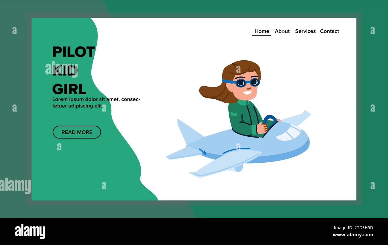 happy pilot kid girl vector Stock Vector Image & Art - Alamy