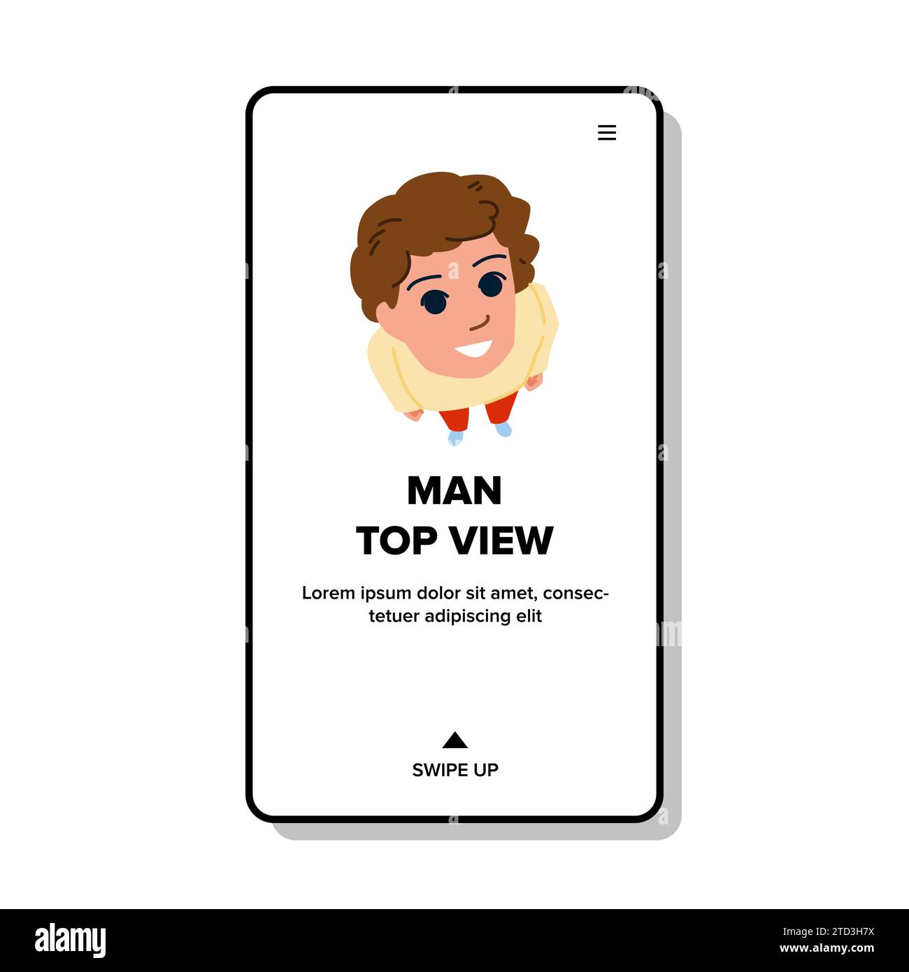 young man top view vector Stock Vector Image & Art - Alamy